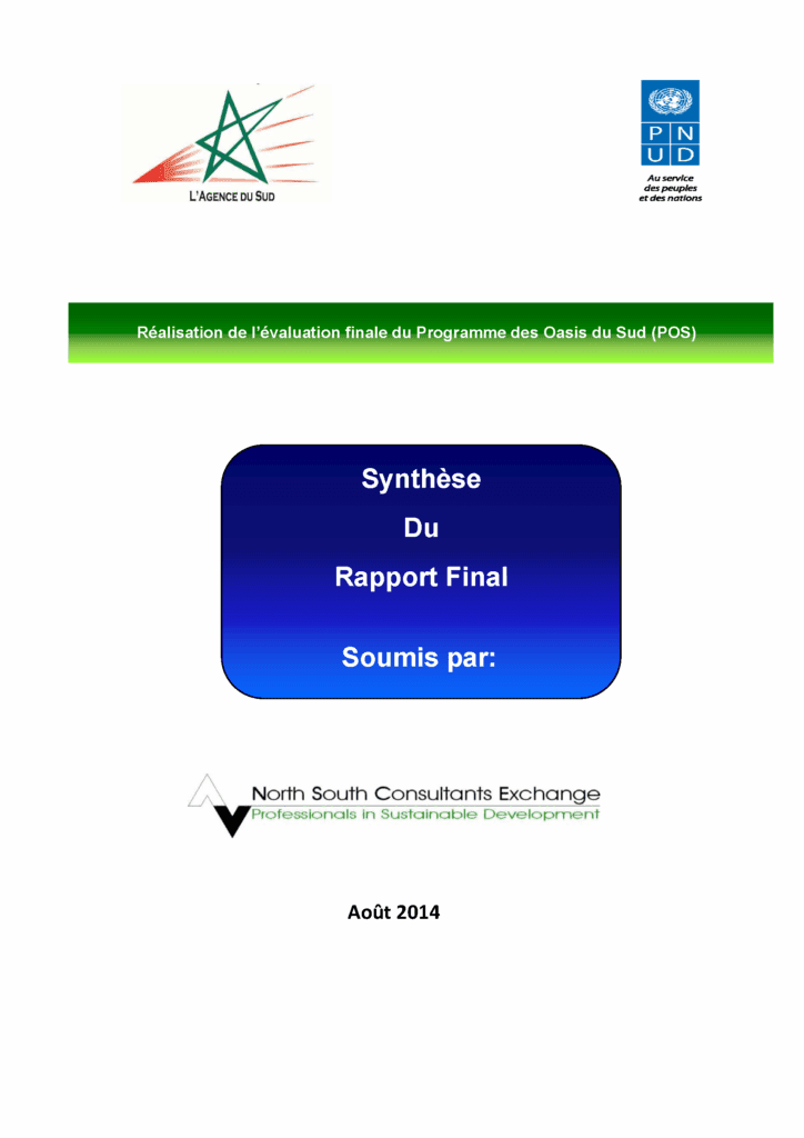 Evaluation of the Southern Oasis Programme (SOP) - North South ...